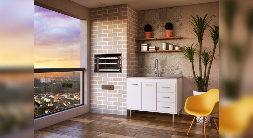 Varanda gourmet pequena com churrasqueira | Leroy Merlin