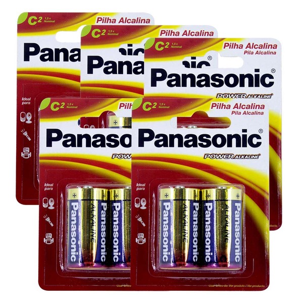 10 Pilhas C Média Lr14 Alcalina Panasonic 5 Cartelas | Leroy Merlin