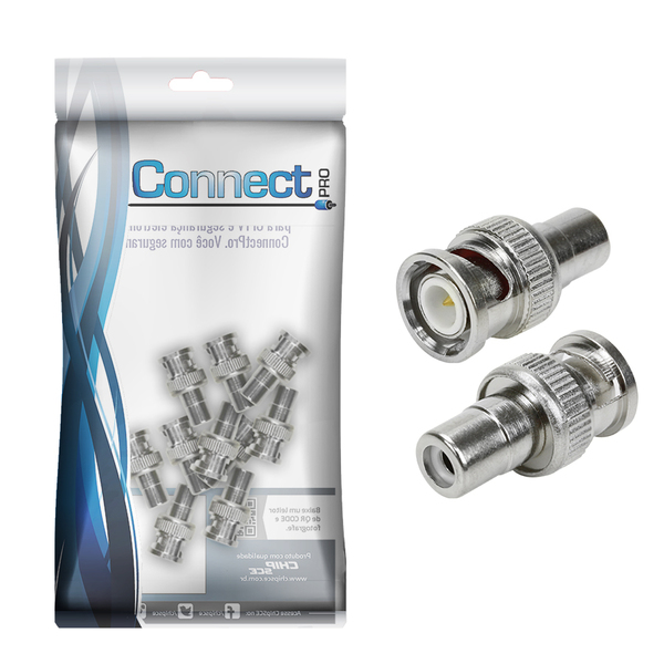 10x Adaptador Conector Bnc Macho Para Rca Fêmea Cftv | Leroy Merlin