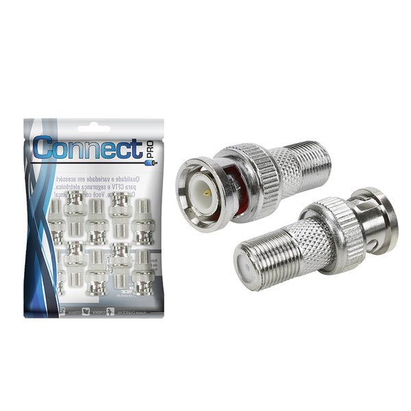 10x Conector Adaptador Bnc Macho F Fêmea Câmeras Cftv | Leroy Merlin