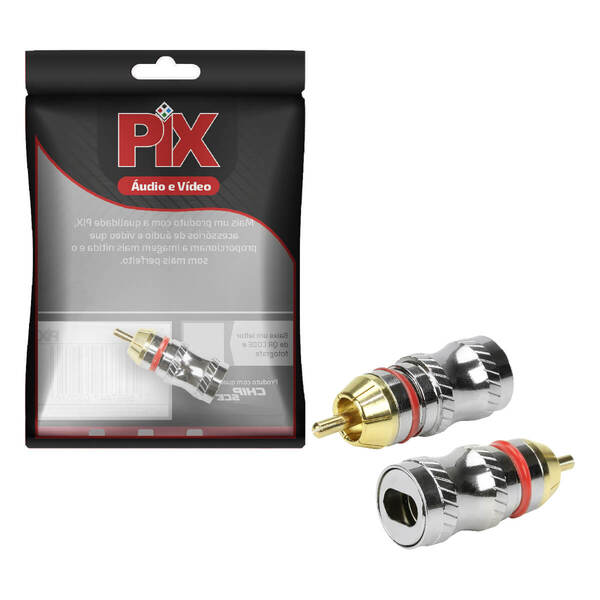10x Conector Plug Rca Profissional Entrada Chata Vermelho | Leroy Merlin
