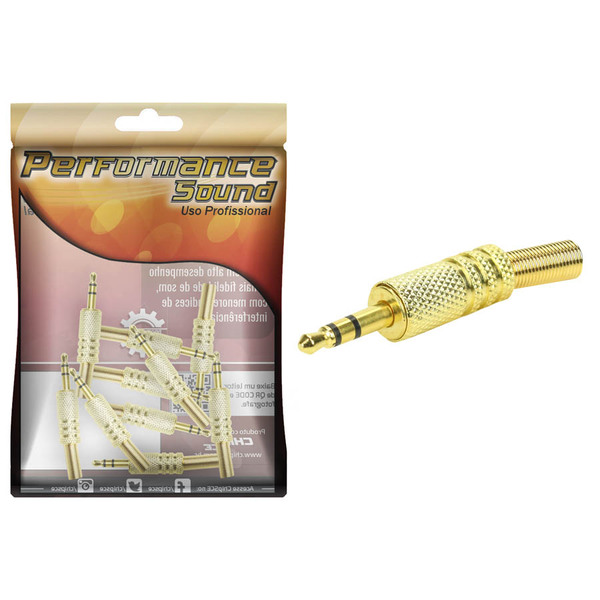 10x Plug Conector P2 Estéreo Profissional Reforçado Níquel | Leroy Merlin