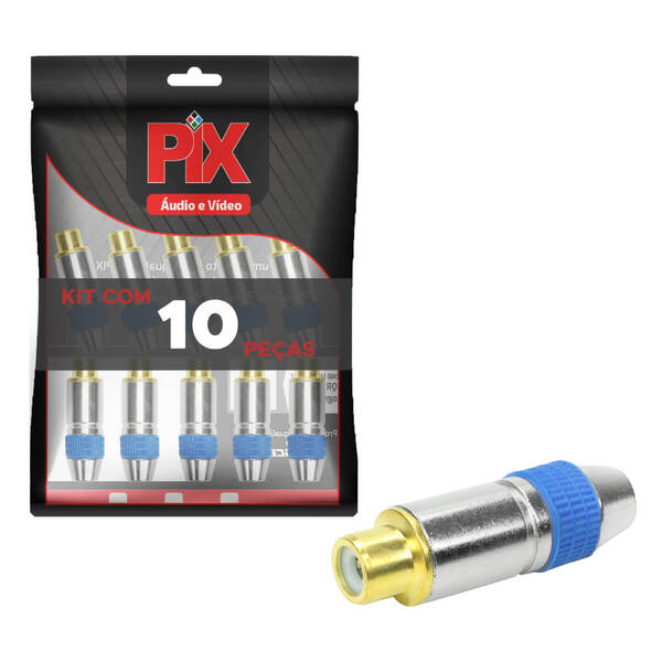 10x Plug Rca Fêmea Profissional Style Pix Ponta Ouro 24k | Leroy Merlin