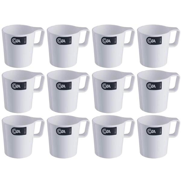 12 Canecas Escolares Empilháveis 250ml Brancas Casual Coza Refeitórios ...