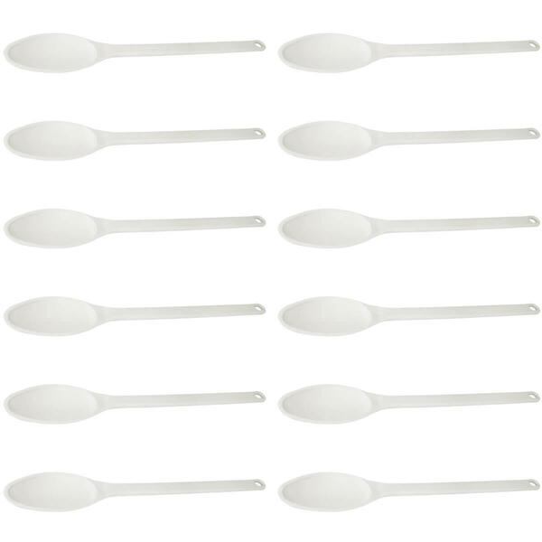 12 Colheres Para Cozinha Industrial 59cm Plásticas Brancas Mexer ...