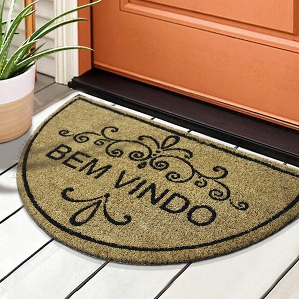 1 Tapete Capacho Fibra Coco Antiderrapante 33x60 Meia Lua E2 | Leroy Merlin