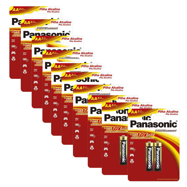 20 Pilhas Aa Alcalina Panasonic 10 Cartelas | Leroy Merlin