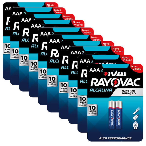 20 Pilhas Aaa Alcalina Rayovac 10 Cartelas | Leroy Merlin