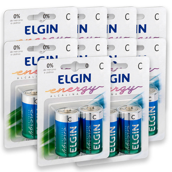 20 Pilhas C Média Lr14 Alcalina Elgin 10 Cartelas | Leroy Merlin