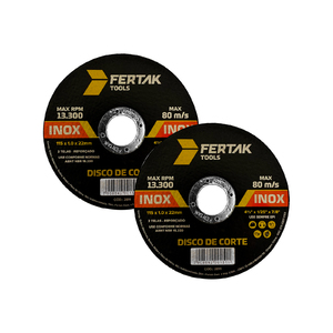 2 Discos de Corte Metal 115mm Fertak Chapas Tubos Perfis em Aço ...