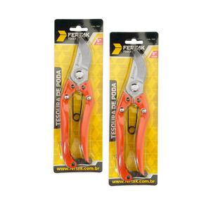 2 Tesouras de Poda com Mola 8" Fertak Jardinagem Amadora Profissional ...