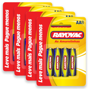 32 Pilhas Aa Zinco Carvão Rayovac 4 Cartelas | Leroy Merlin