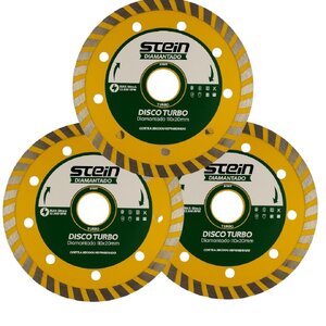 3 Peças Disco Diamantado Corte Seco 110mm Turbo Stein | Leroy Merlin