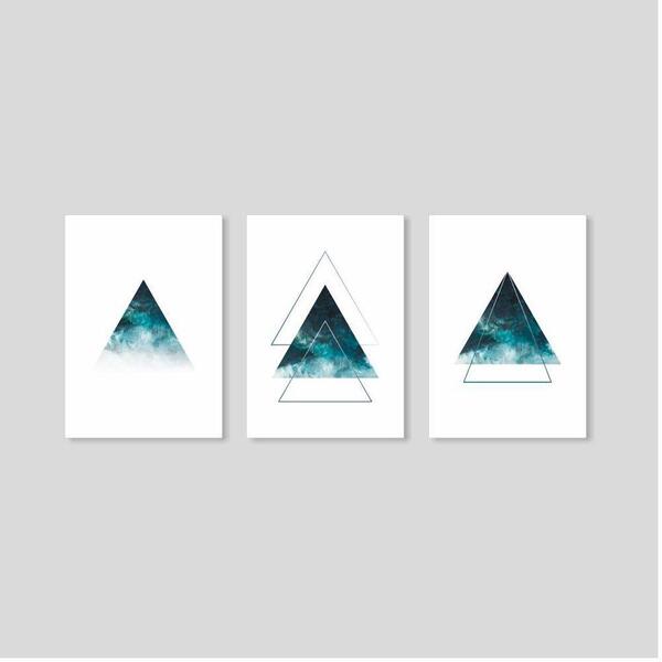 3 Quadros Decor Formas Geométr Triangulos 21x30 Luven Bra | Leroy Merlin