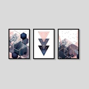 3 Quadros Decorativos Formas Geométricas 21x30 Luven Bra | Leroy Merlin