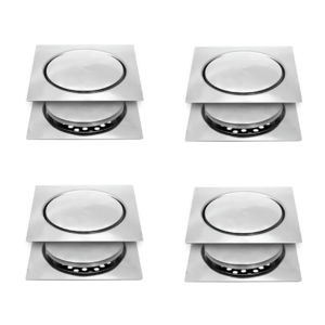 4 Ralos Inteligente Sistema Click 15x15 Aço Inox Banheiro | Leroy Merlin