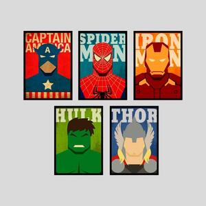 5 Quadros Decorativos Personagens Vingadores 21x30 Luven Br | Leroy Merlin
