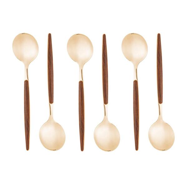 6 Colheres Para Mesa Lyor Organic De Aço Inox Dourado | Leroy Merlin