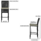 7 Banquetas Em Alumínio Roma Preta Corda Náutica Tecido 8 | Leroy Merlin