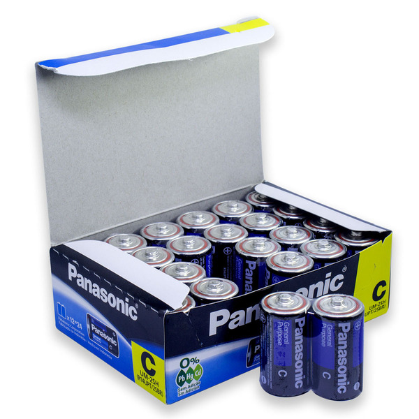 96 Pilhas C Média Comum Zinco Carvão Panasonic 4 Bandejas | Leroy Merlin