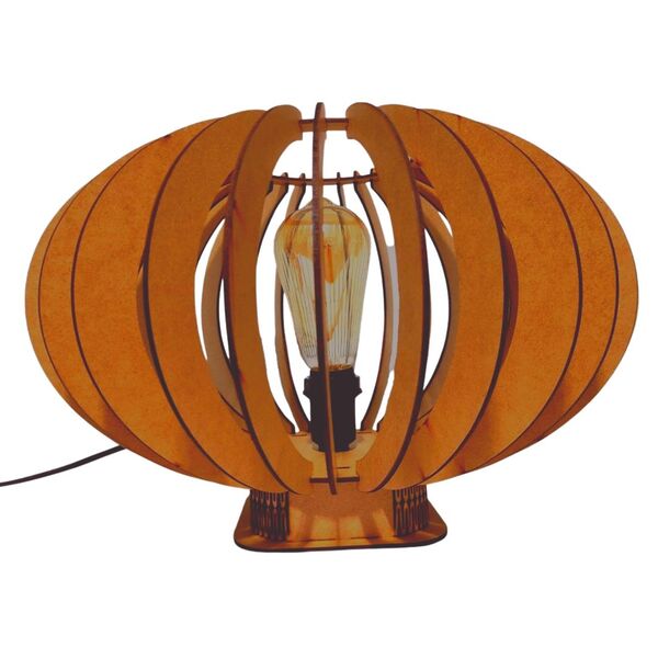 Abajur De Mesa Em Mdf - Cor: Marrom | Leroy Merlin