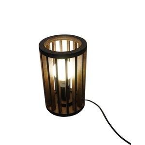 Luminaria Abajur Mesa Cupula Meia Lua Bola Barbante Madeira Decoraçao ...