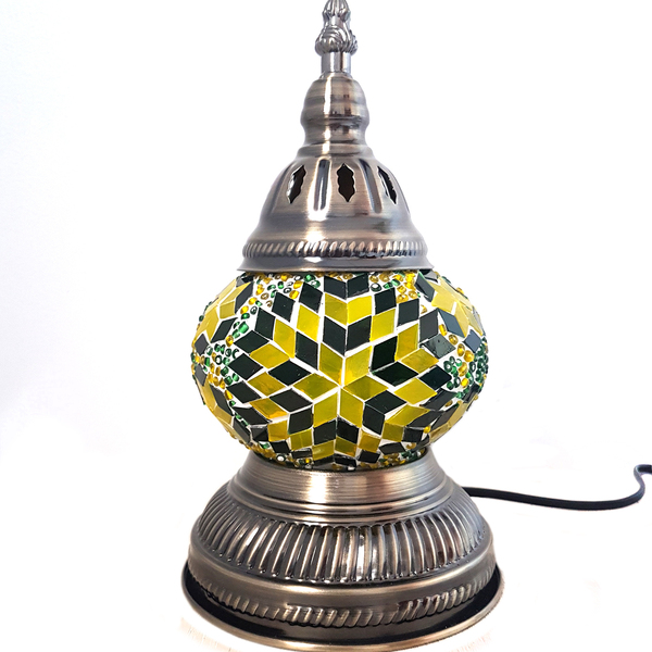 Abajur Turco Mosaico Metal E Vidro Verde Luminária 28 Cm | Leroy Merlin