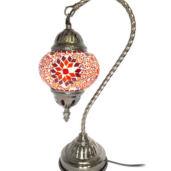 Abajur Turco Mosaico Metal E Vidro Vermelho Star Bivolt 40cm | Leroy Merlin
