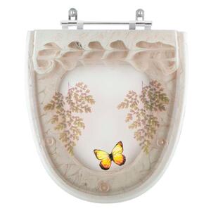 Acento Sanitário Poliéster Decorada Borboleta Aloha Bege Para Louça ...