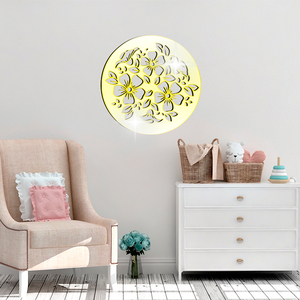 Acrílico Decorativo Dourado Circulo Decorado Com Flores | Leroy Merlin