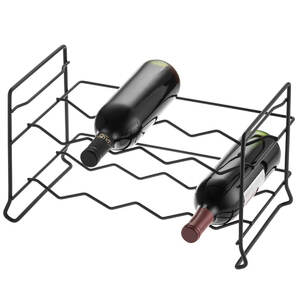 Adega Empilhável 8 Garrafas Vinho Suporte Garrafeira Horizontal Grafite ...