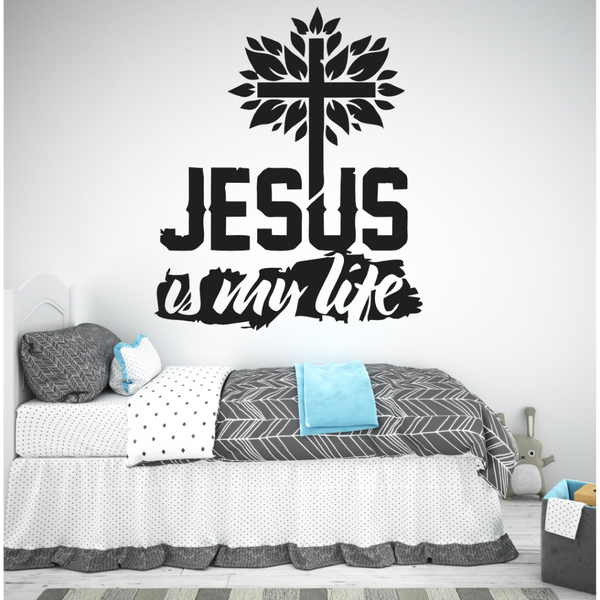 Adesivo De Parede Decorativo Frase Jesus Is My Life | Leroy Merlin