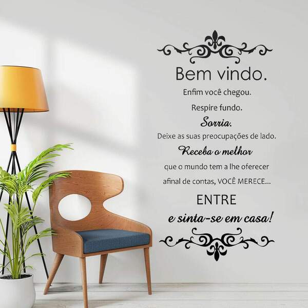 Adesivo De Parede Frase Bem Vindo-m 65x153cm | Leroy Merlin