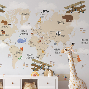 Adesivo De Parede Lindo Infantil Mapa Mundi Personalizado | Leroy Merlin