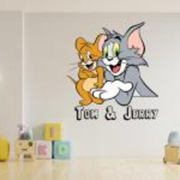 Adesivo De Parede Tom E Jerry Medidas:47 X 50 Cm | Leroy Merlin