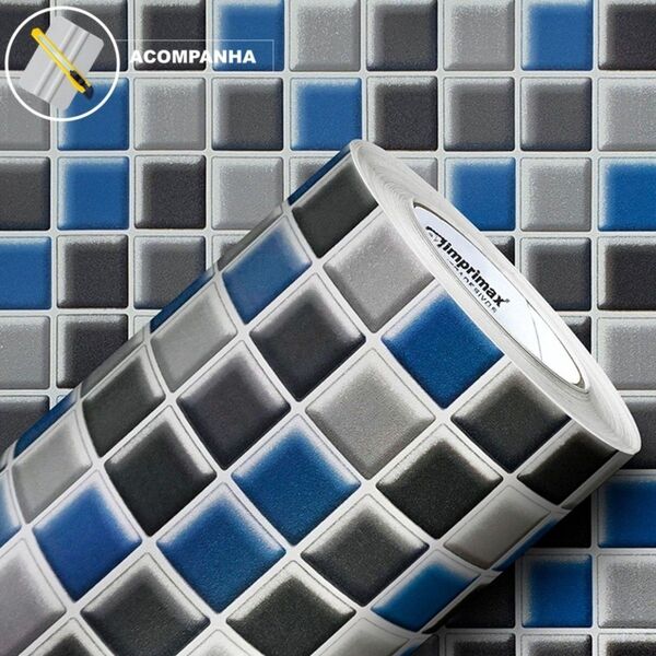 Adesivo Gold Parede Pastilha Mescla Azul 200x60cm - Imprimax | Leroy Merlin