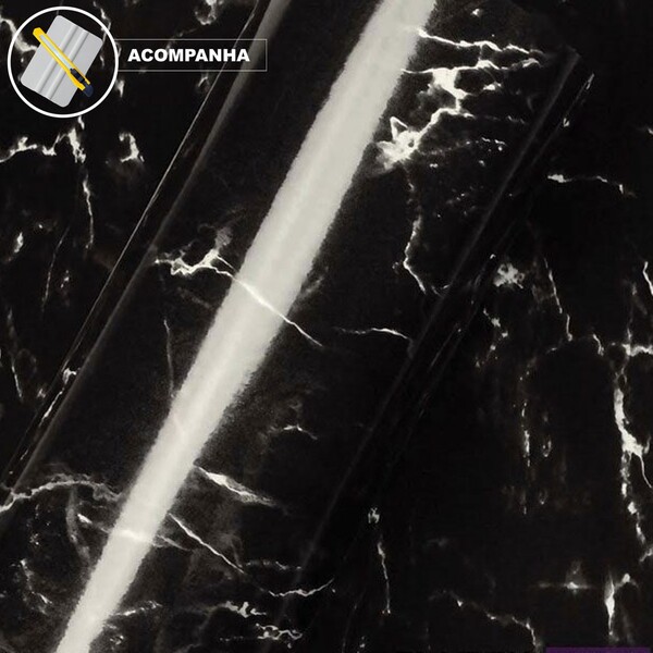 Adesivo Paredes Moveis Marmore Nero 100x60cm - Alltak | Leroy Merlin