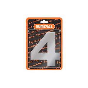Algarismo 4 Numeral 125mm Aço Escovado 400-4 | Leroy Merlin