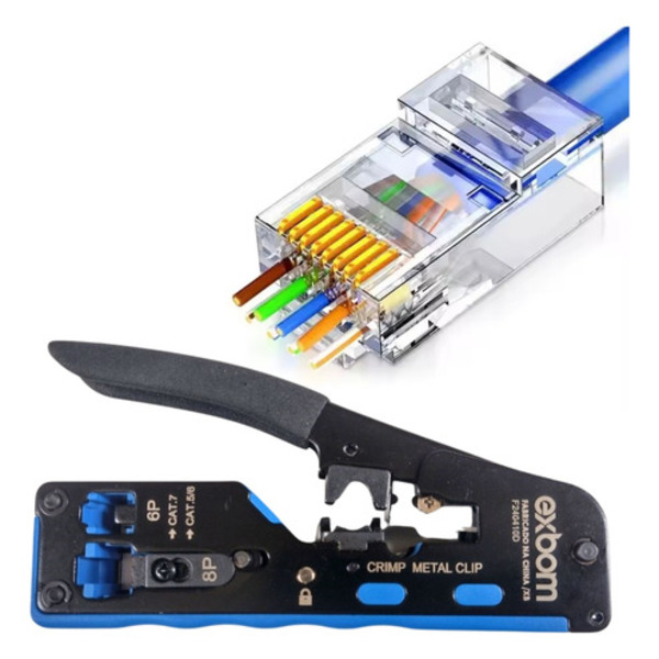 Alicate Crimpagem Cabo Rede + 100 Conector Rj45 Vazado CAT6 | Leroy Merlin