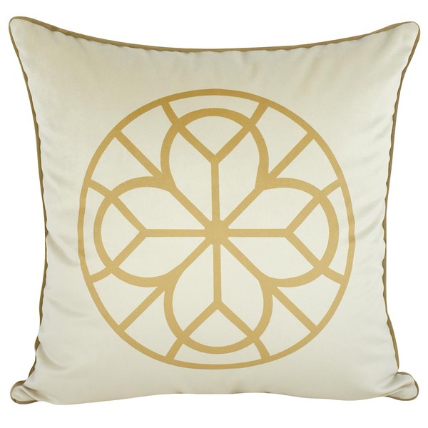 Almofada Arabesco Mostarda 45x45 Veludo Com Enchimento | Leroy Merlin