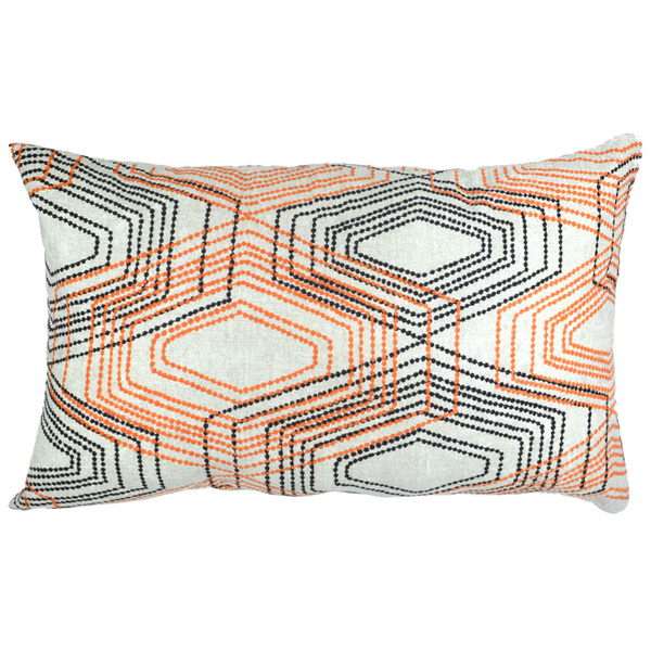 Almofada Wendy Retangular 30x50cm Detalhe Laranja E Preto - Capa Com ...