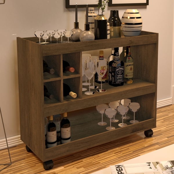 Aparador Adega Dallas Canela Com Rodízios | Leroy Merlin