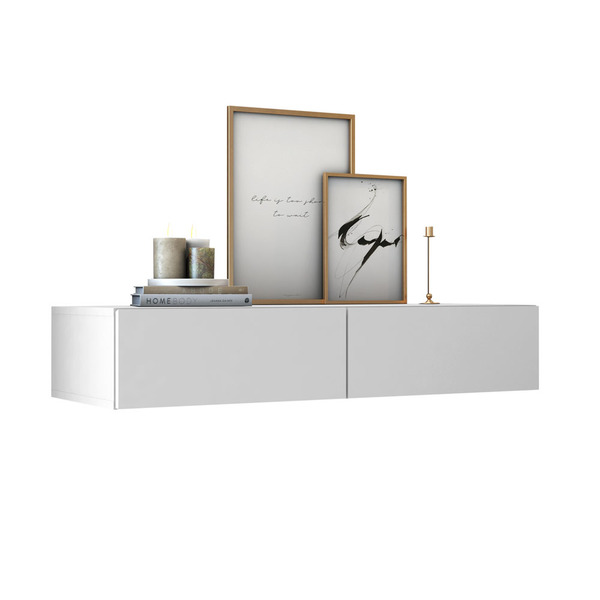 Aparador Com 2 Gavetas Suspenso Pequeno 90cm Moderno Branco | Leroy Merlin