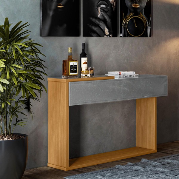 Aparador Milão Cinza Perolizado/tauari Com Espelho - Lukaliam | Leroy Merlin