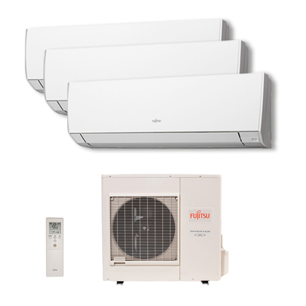 Ar Condicionado Multi Tri Split Inverter Fujitsu 2X9000 1X18000 Btus Hw ...