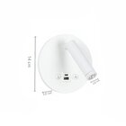 Arandela Astraled Dalo Led Redonda Com Usb E Usb C Branco - 3000k – Luz ...