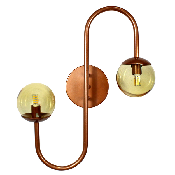 Arandela Moderna Senna Cobre Globo Âmbar Led G9 3000k Bivolt | Leroy Merlin
