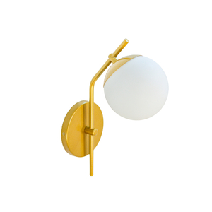 Arandela Parede Inclinada Jabuticaba Globo Vidro Dourado | Leroy Merlin