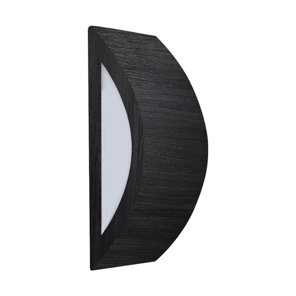 Arandela Parede Meia Lua Madeira E27 Preto | Leroy Merlin
