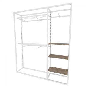 Arara Closet, Estilo Industrial, Guarda Roupas Aberto Com 21 Peças ...